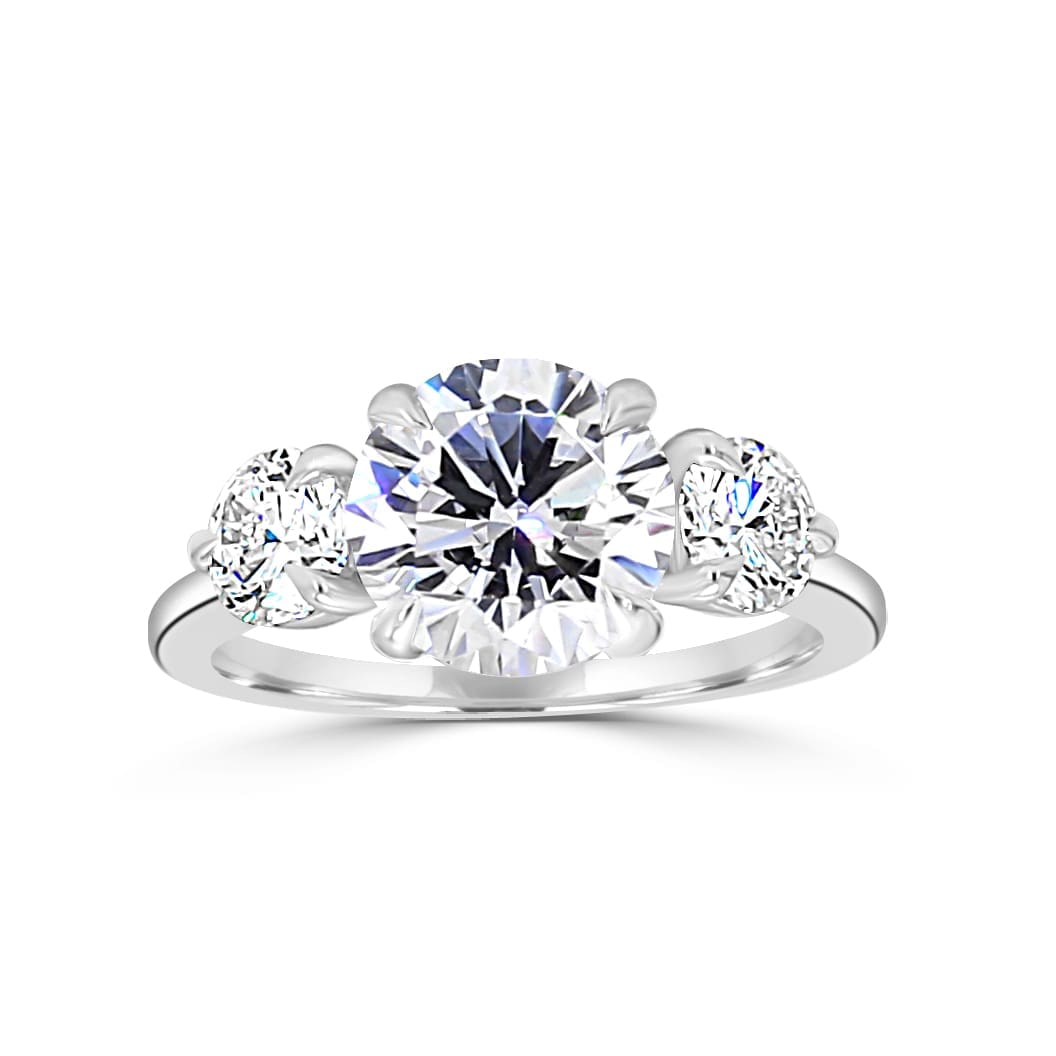 3-Stone Floating Profile Engagement Ring | dimendSCAASI