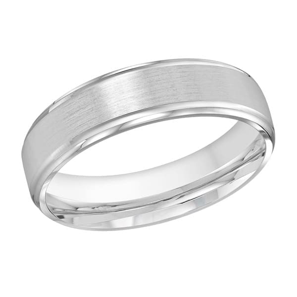 Double Rims Matte Middle Wedding Ring - 7 mm